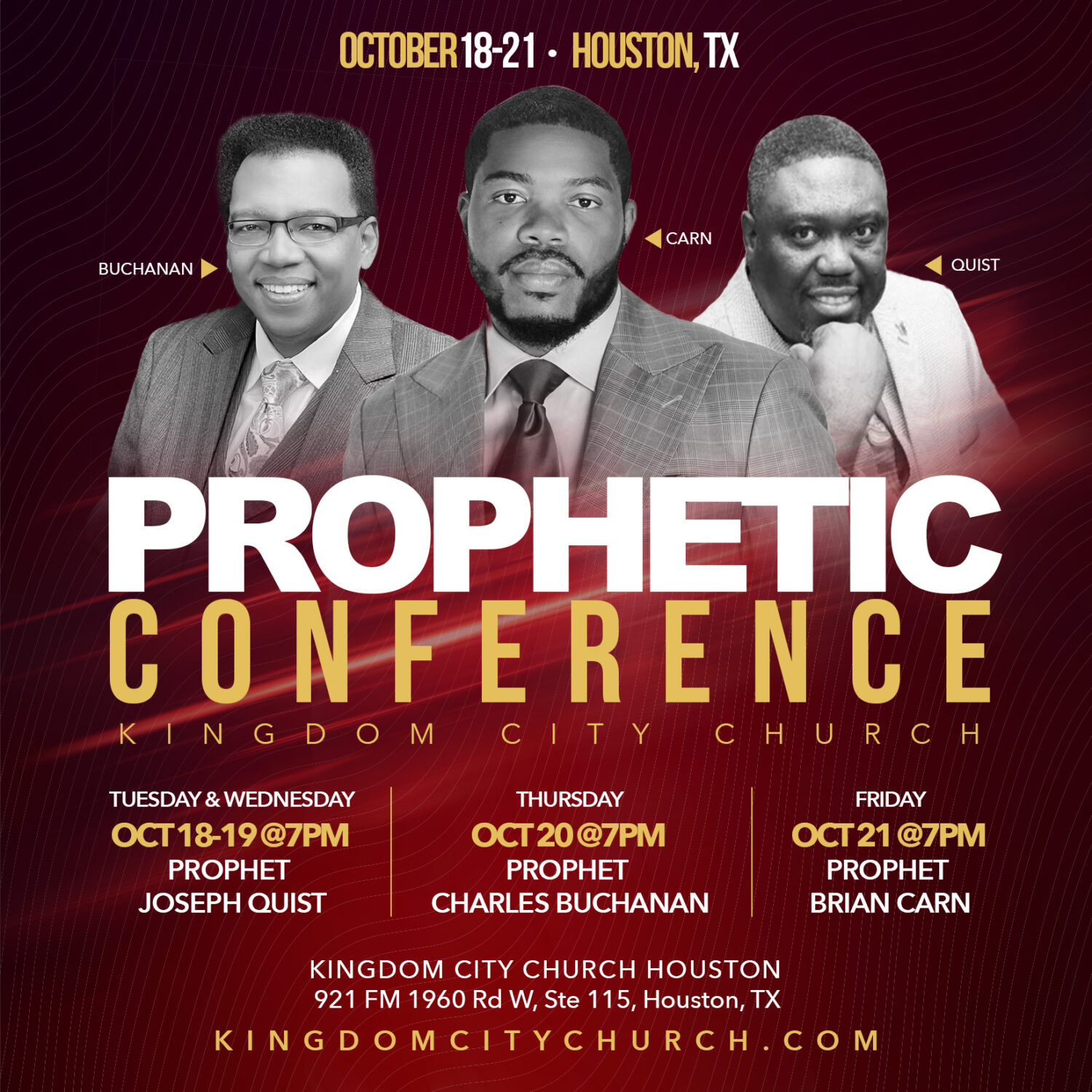 Itinerary | Brian Carn Ministries